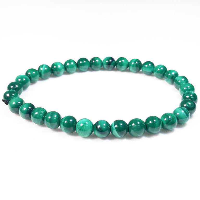 Malachite Bead Bracelet 6mm - Gifts from the Earth | Geologic